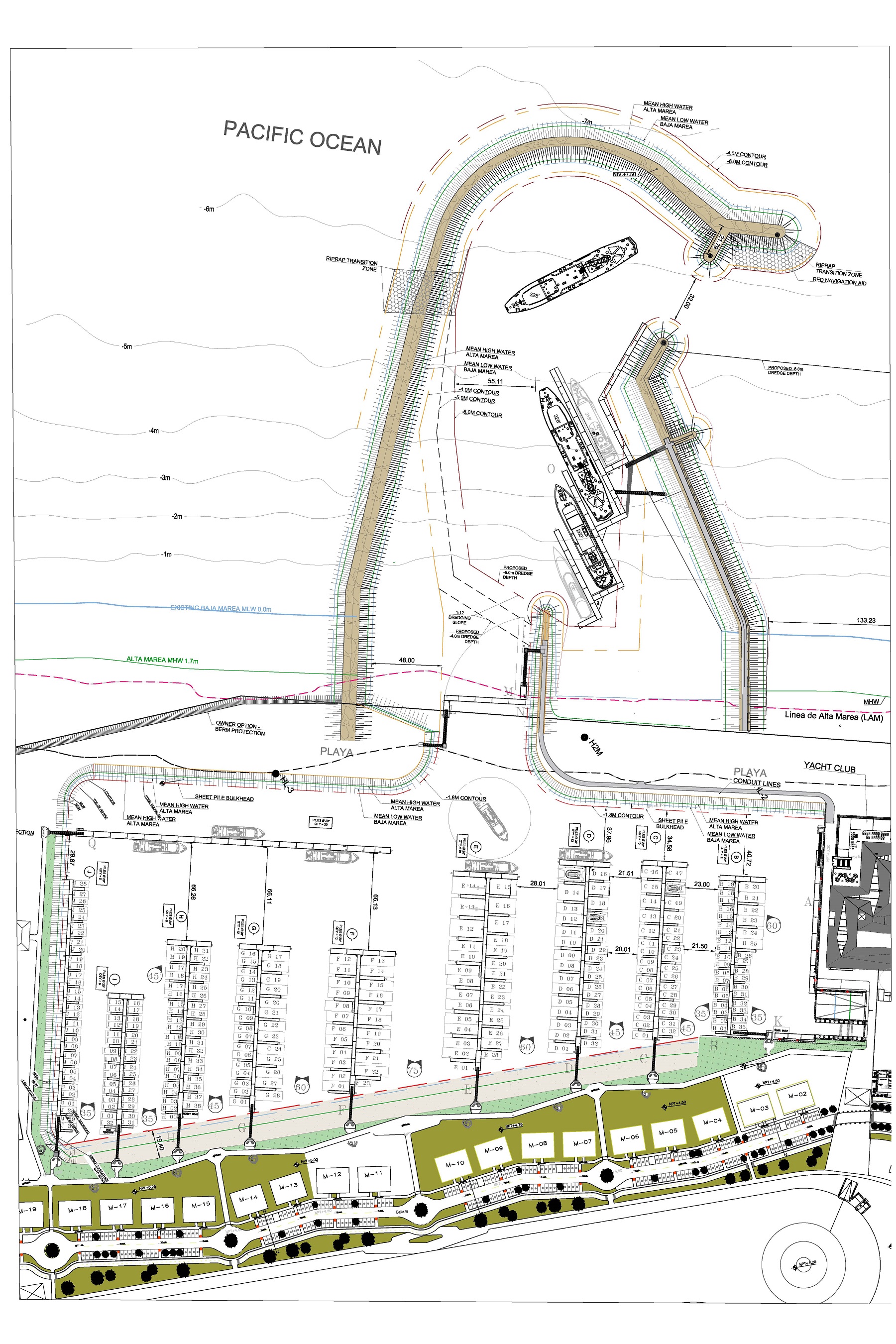 2020-300m Breakwater Marina Coast Layout | Marina Dock Age