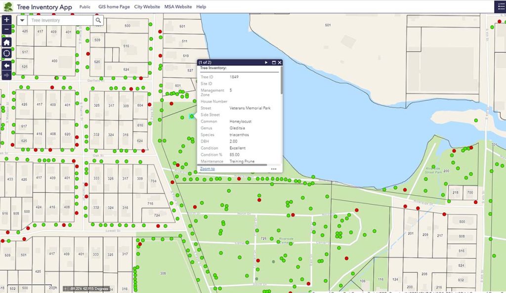 GIS Application for Tree Inventories | Marina Dock Age