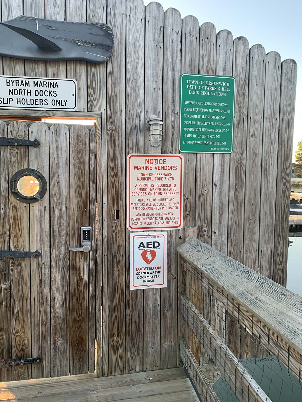 signs on marina entrance | Marina Dock Age